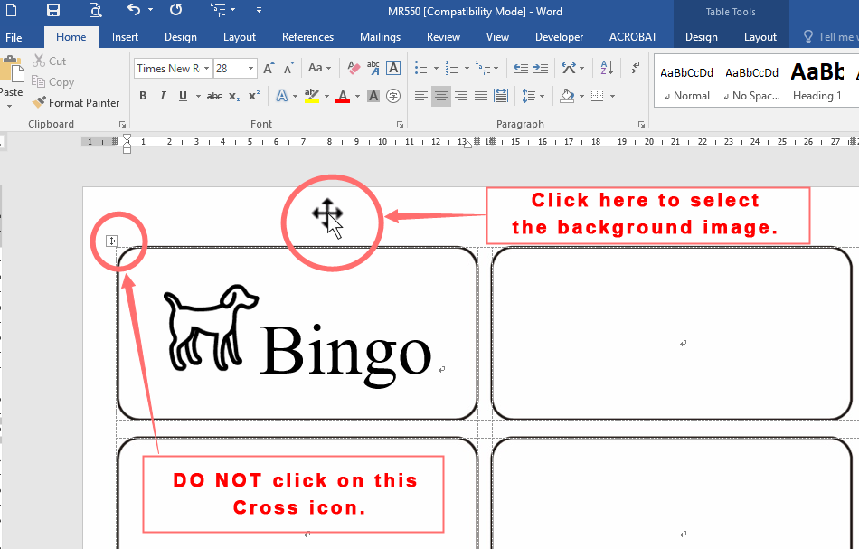 How To Delete The Background Label Outline Image In MS Word Template 