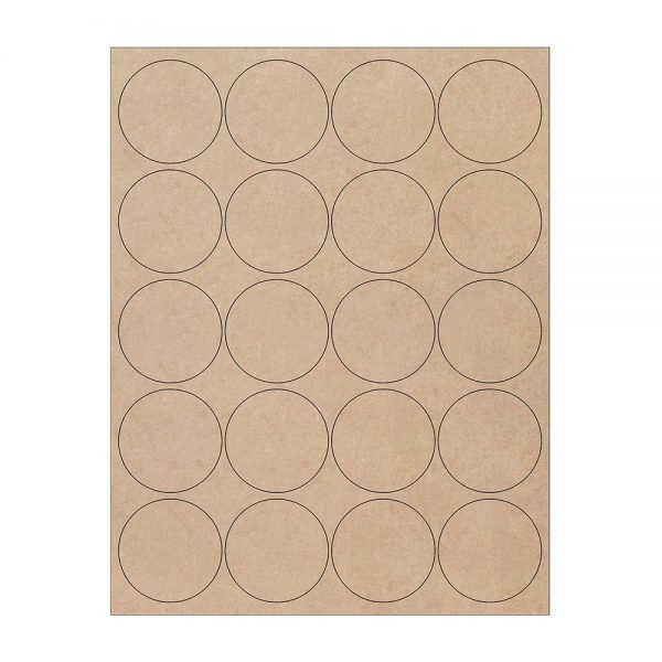 Mr-Label – Printable Natural Kraft Brown Circle Label -US Letter Sheet ...