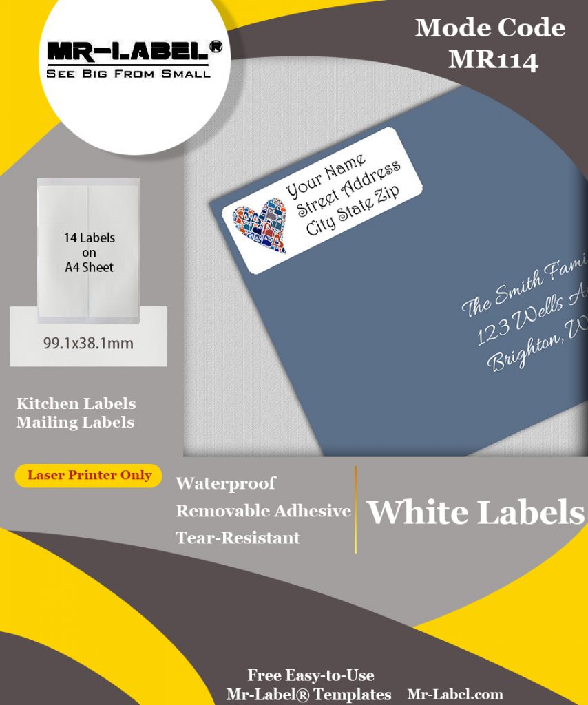 Mr-Label Waterproof Removable Adhesive Labels – A4 Sheet – Tear ...