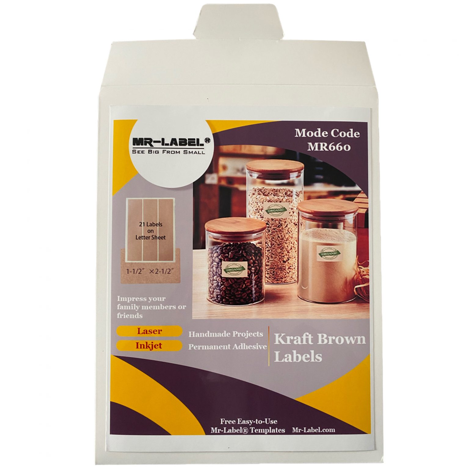 Mr-Label – Printable Natural Kraft Brown Label Sticker – US Letter ...