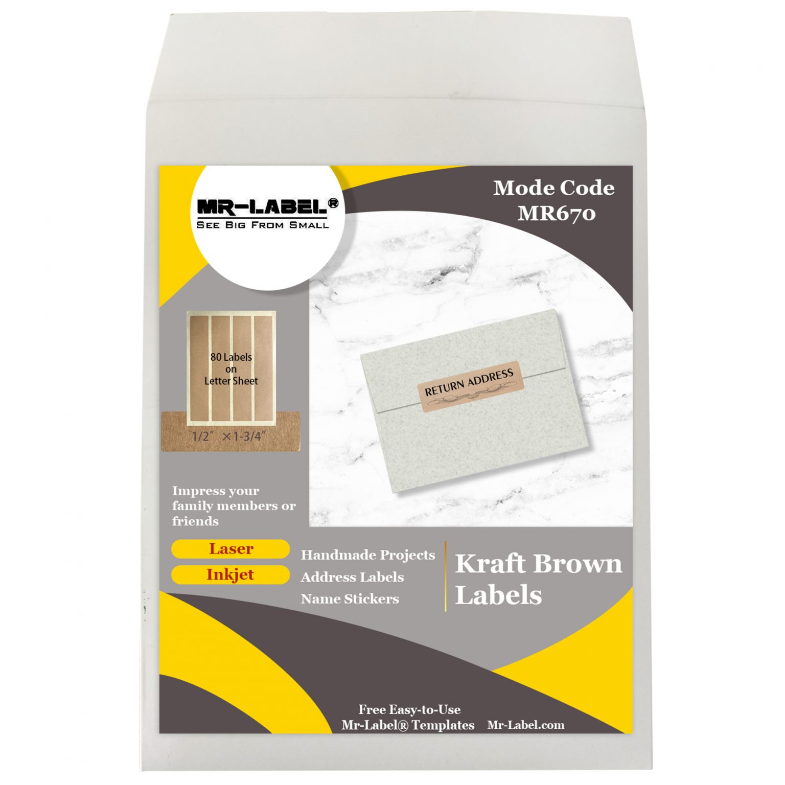 Mr-Label -Printable Natural Kraft Brown Label Sticker -US Letter Sheets ...