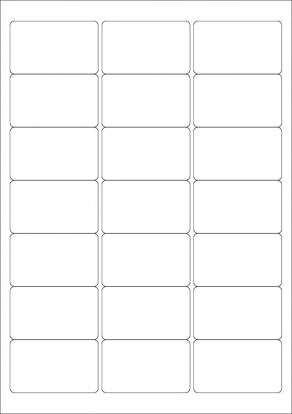MR105 – 63.5 x 38.1 mm – A4 Sheet – 21 Rectangular Round Corners – MR-LABEL
