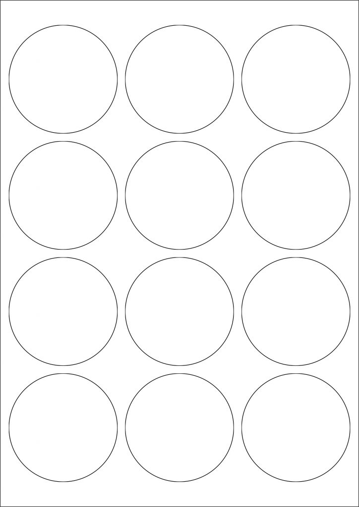 MR151 – Ø63.5 mm – A4 Sheet – 12 Round Labels – MR-LABEL