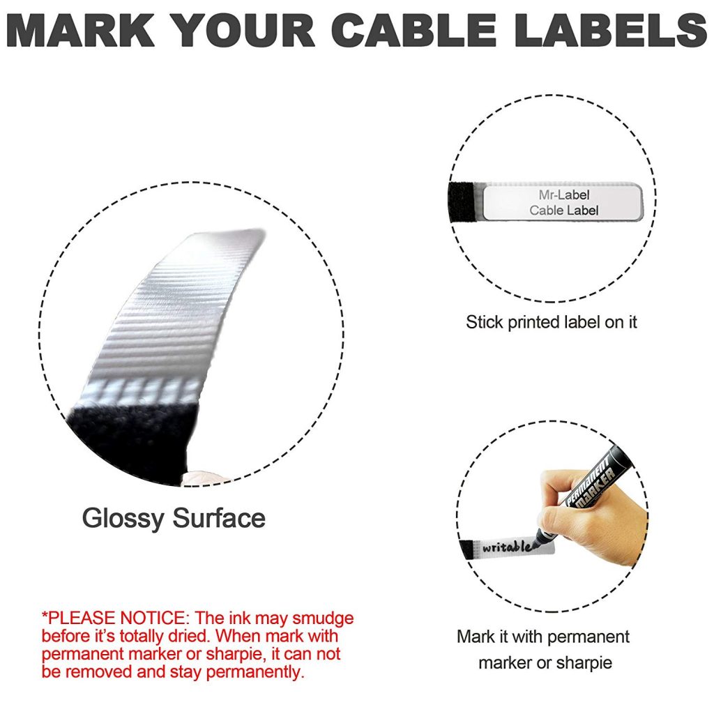 Mr-Label -Unique Writable Cable Ties – Reusable Fastening Cable Straps ...