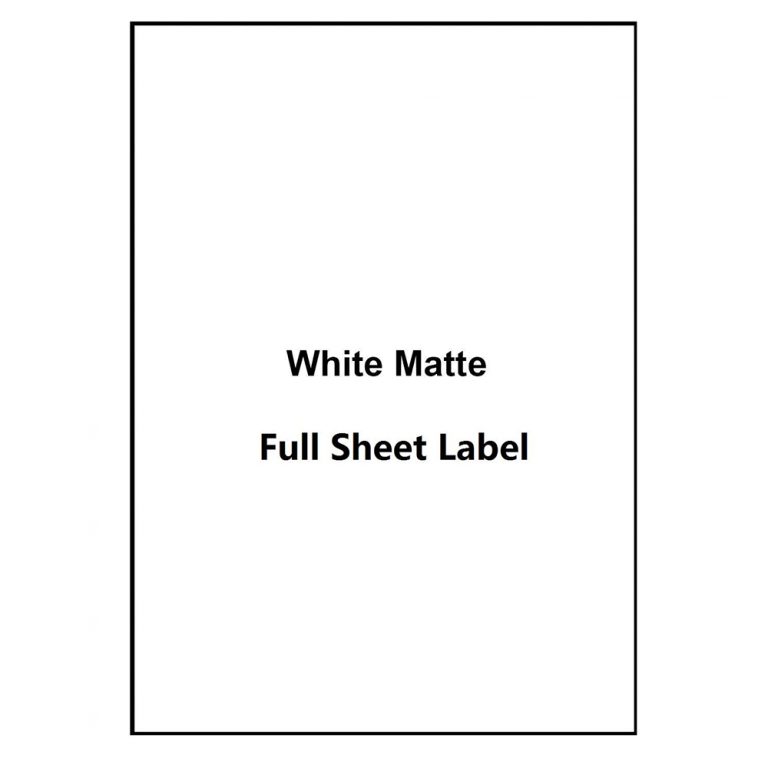 Mr-Label White Matte Waterproof Tear-Resistant Label – Full A4 Sheet ...