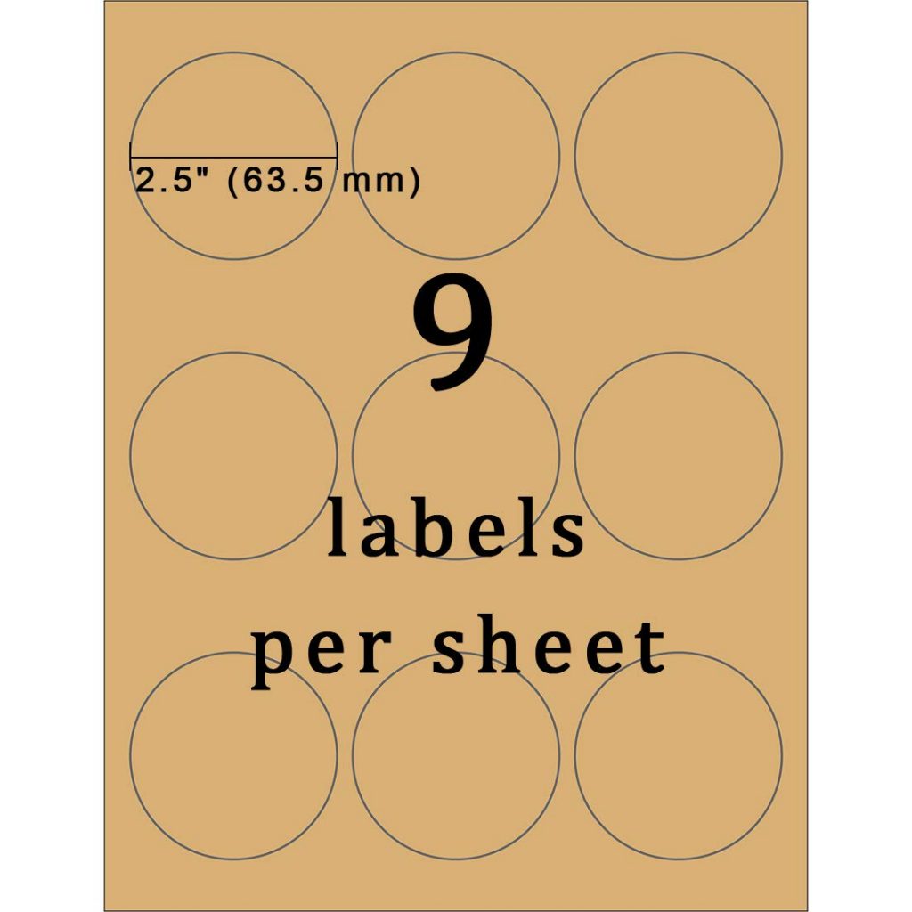 Mr-Label 2.5″ Round Kraft Brown Labels – Circle Labels for Inkjet ...
