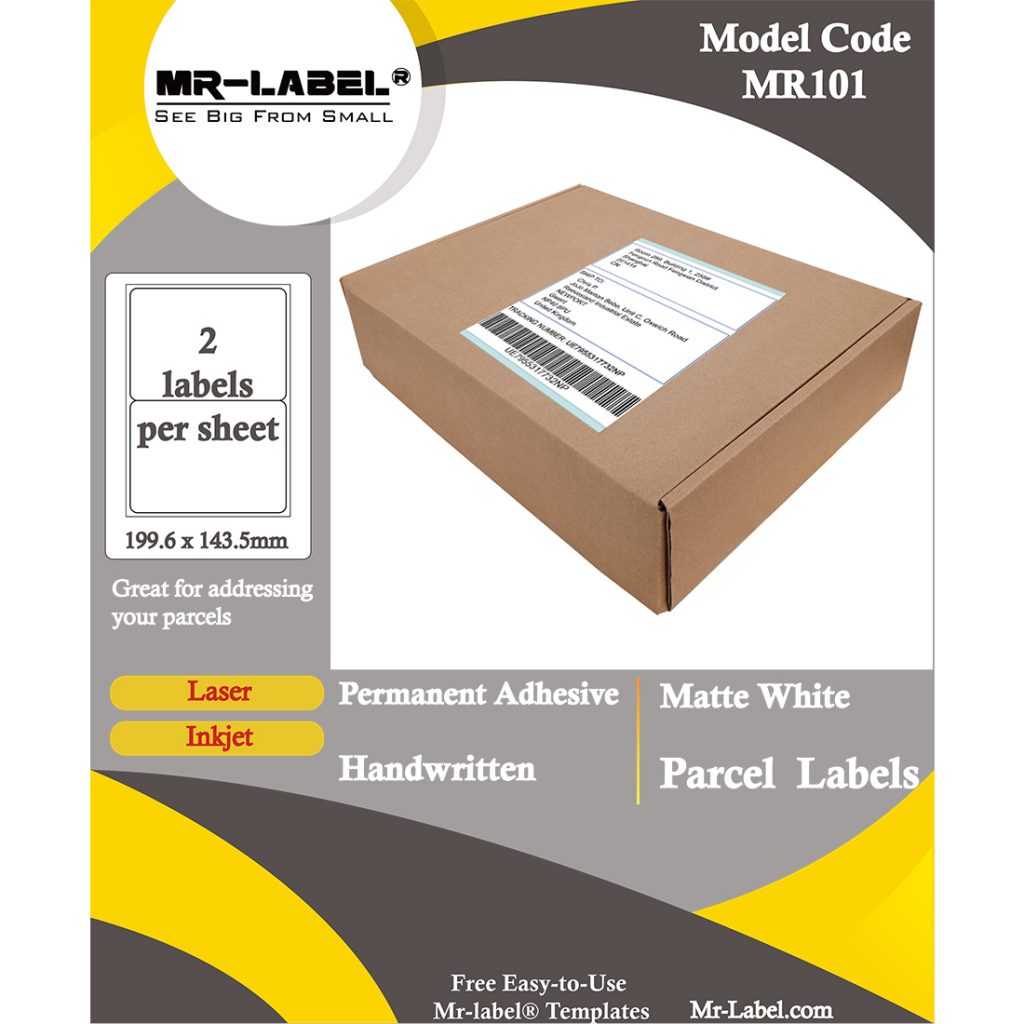 Mr-Label 200 x 60 mm Matte White Lever Arch File Labels – Self-Adhesive ...