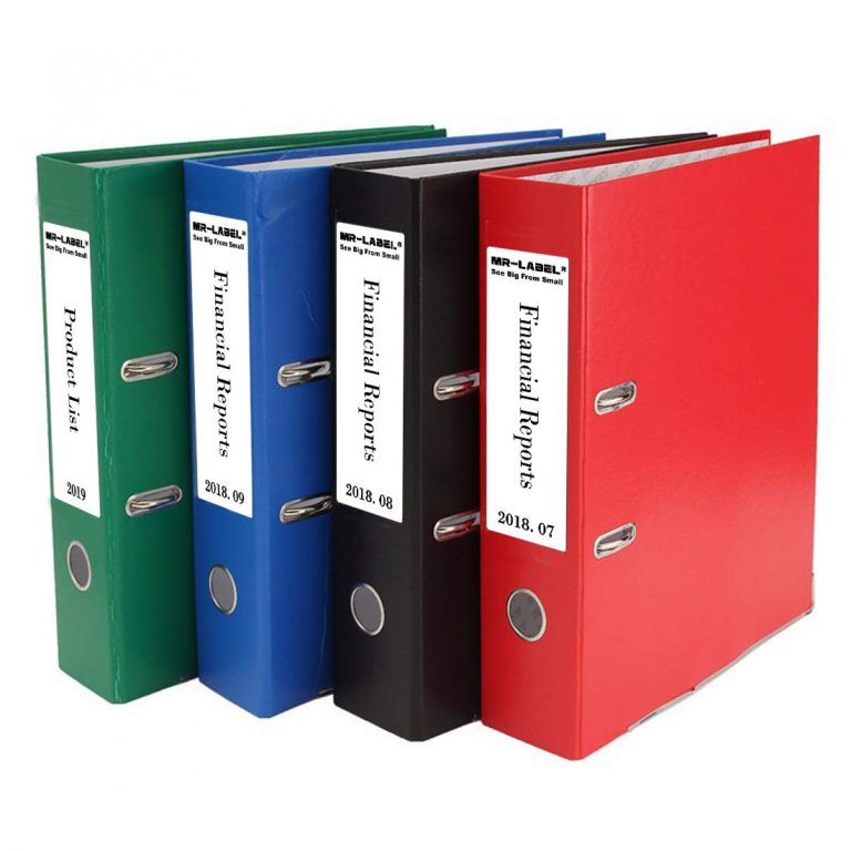 Mr-Label 200 x 60 mm Matte White Lever Arch File Labels – Self-Adhesive ...