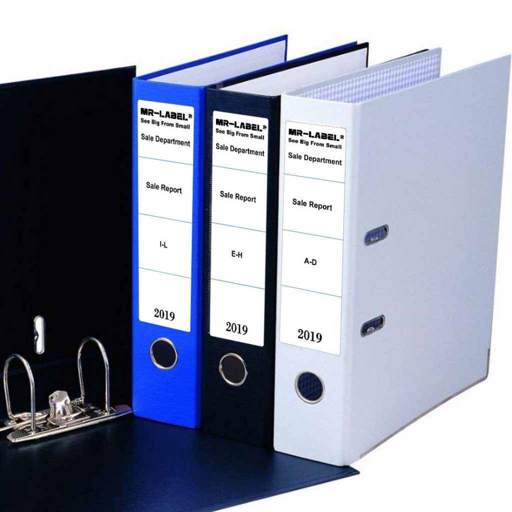 Mr-Label 200 x 60 mm Matte White Lever Arch File Labels – Self-Adhesive ...