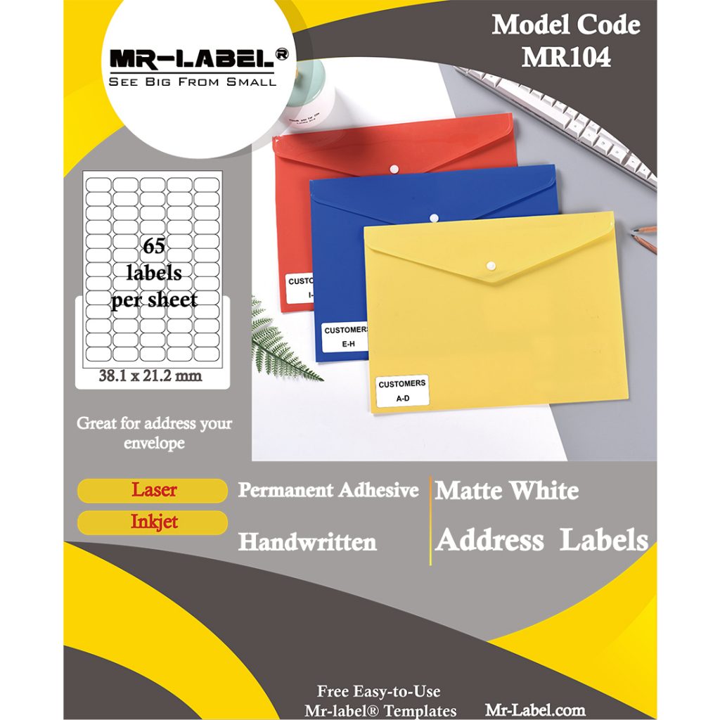 Mr-Label 38.1 x 21.2 mm Matte White Mini Return Address Labels – Self ...