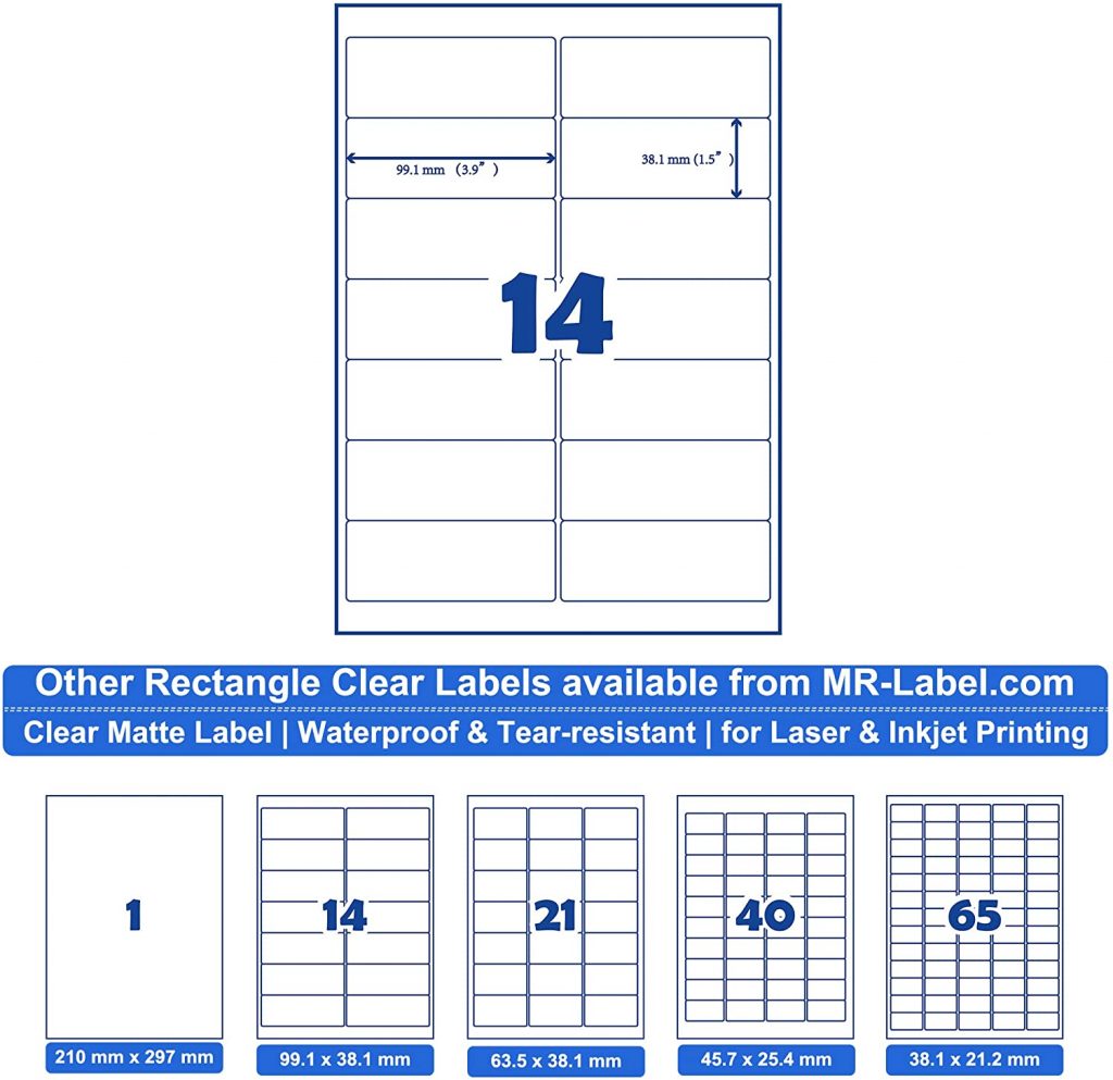Mr-Label 99.1 x 38.1mm Translucent Shipping Address Labels – for Inkjet ...