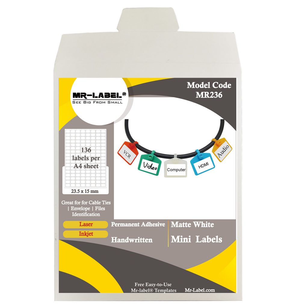 MR-Label White Mini Labels – for Cable Ties | Envelope | Files ...