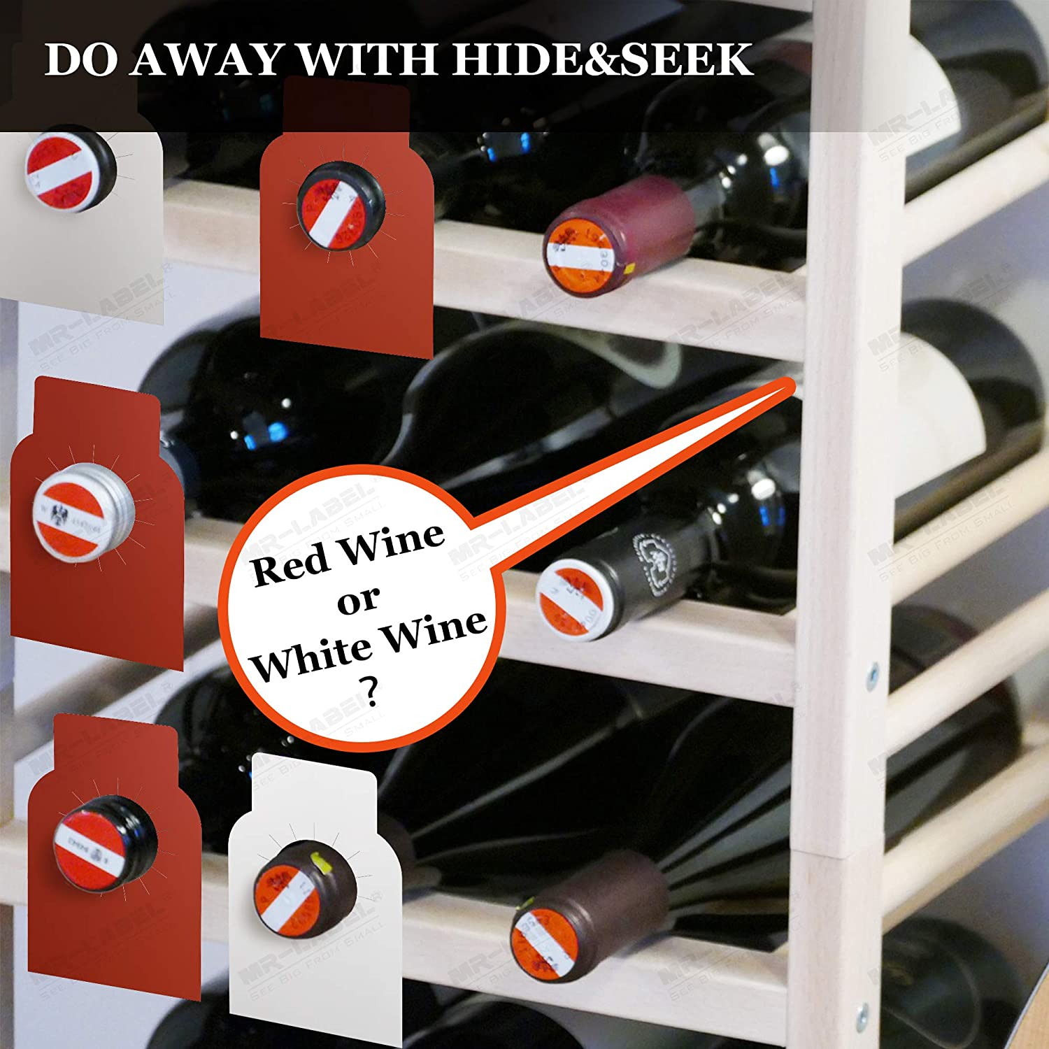 Mr-Label – Plastic Wine Bottle Tags – Reusable Bottle Neckers – Durable ...