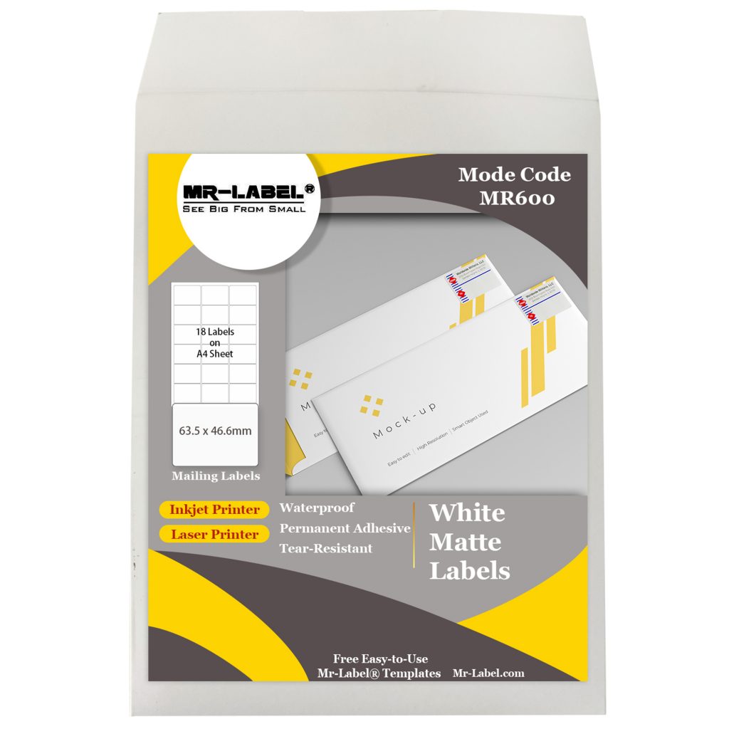 Mr-Label -63.5 x 46.6mm Matte White Postage Stamps Labels – Permanent ...