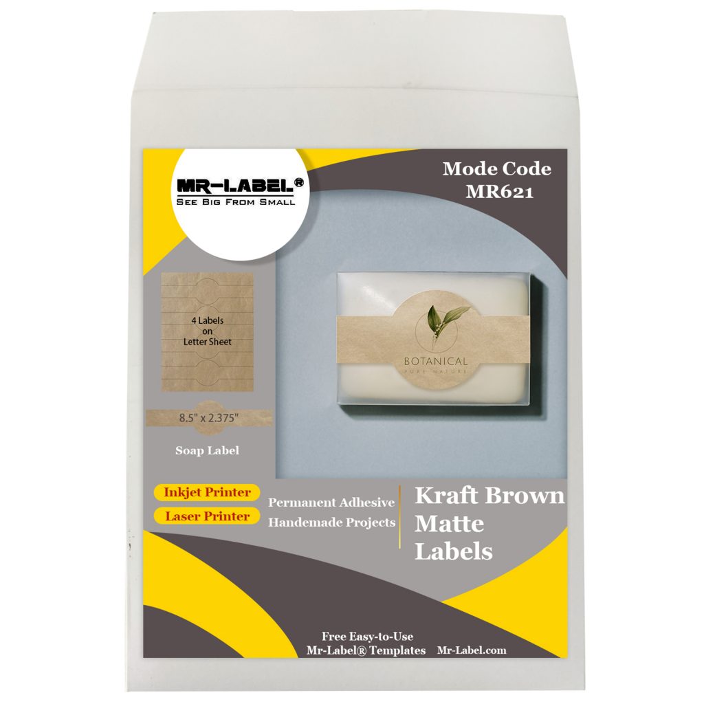 Mr-Label 8.5″ x 2.375″ Kraft Brown Cigar Band Soap Labels – Self ...